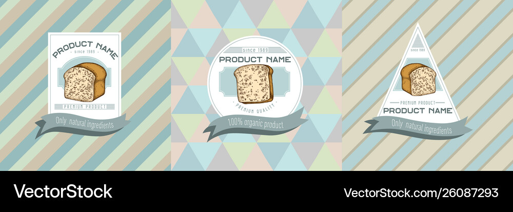 Three colored labels Royalty Free Vector Image