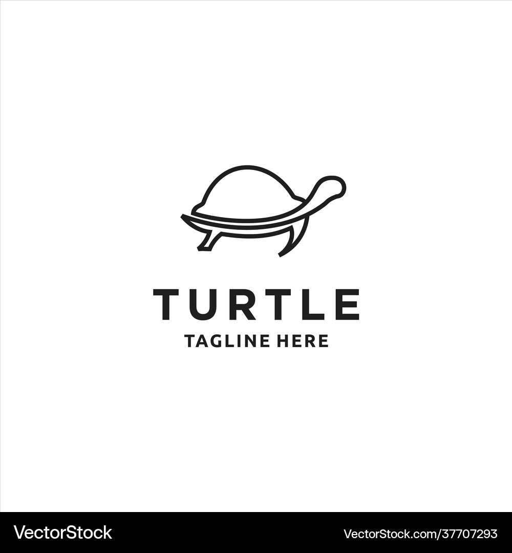 Turtle line art minimalist logo design icon Vector Image
