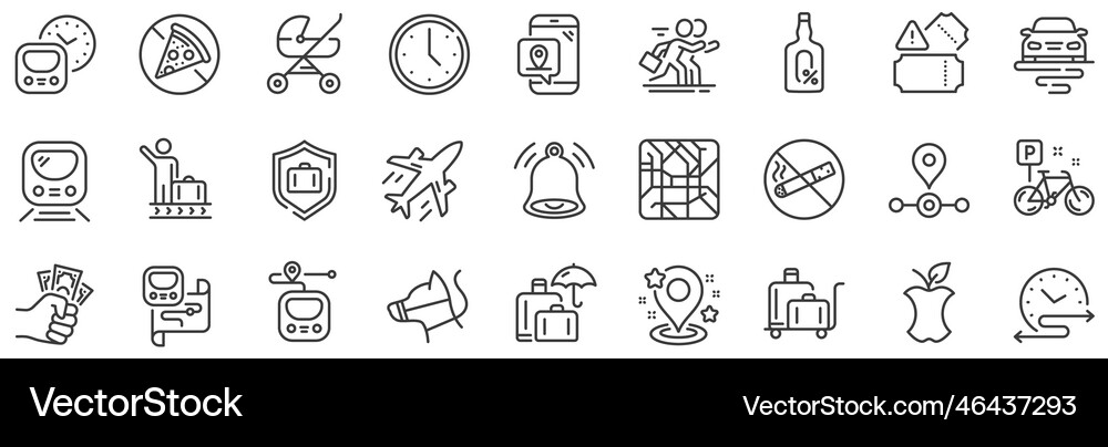 Underground metro line icons subway map station Vector Image