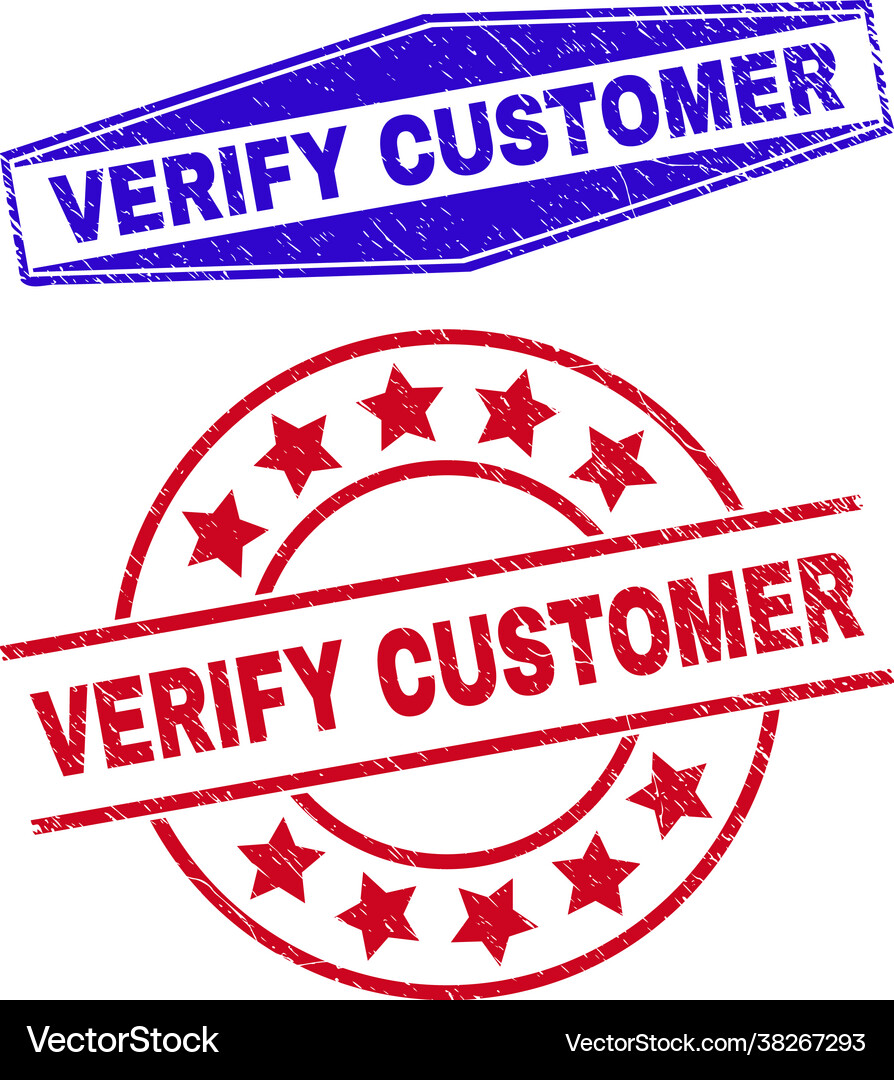 Verify customer unclean stamp seals in circle Vector Image
