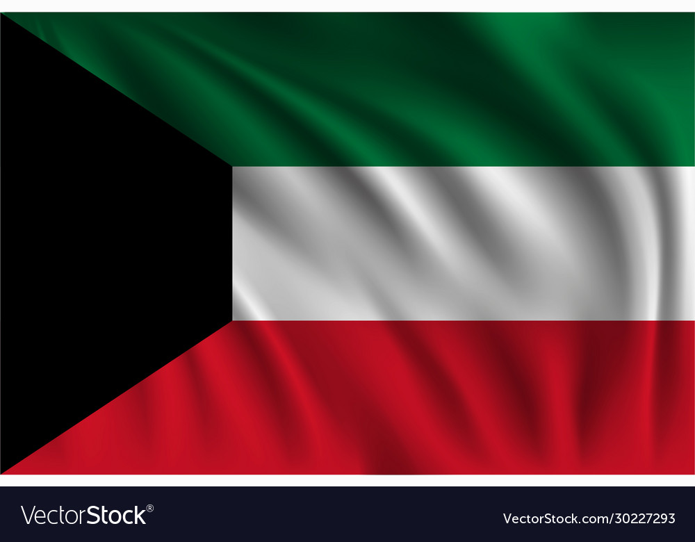 Waving kuwait Royalty Free Vector Image - VectorStock