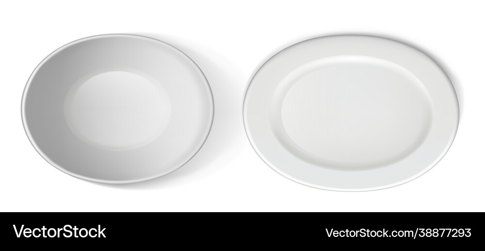 White plate isolated on background Royalty Free Vector Image