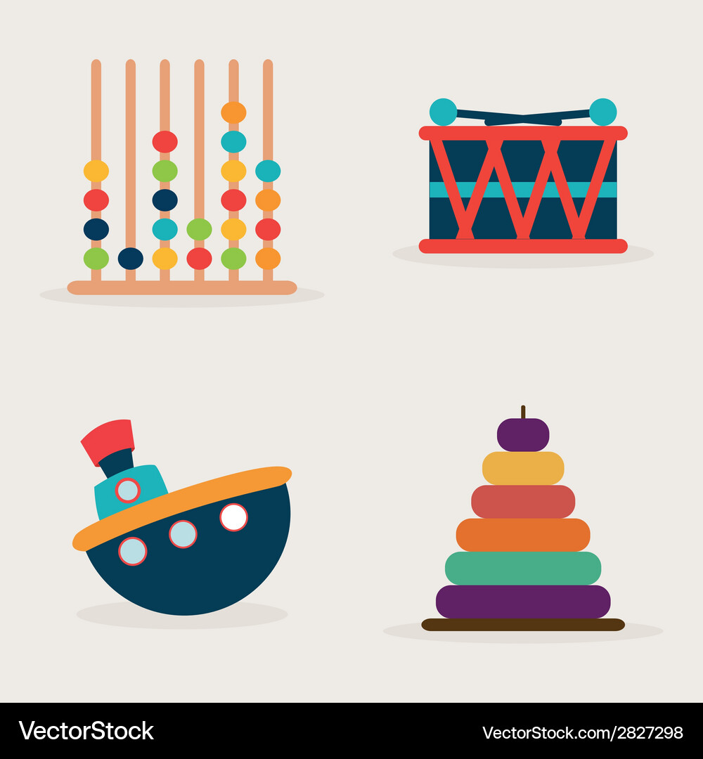 Abstract cute toys on a white background Vector Image