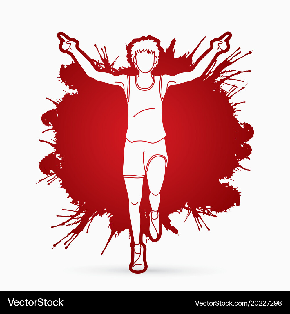 Athlete runner a man running the winner Royalty Free Vector