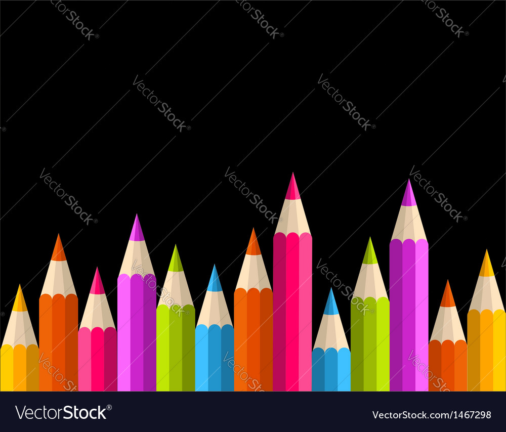 Back to school rainbow pencil banner pattern Vector Image