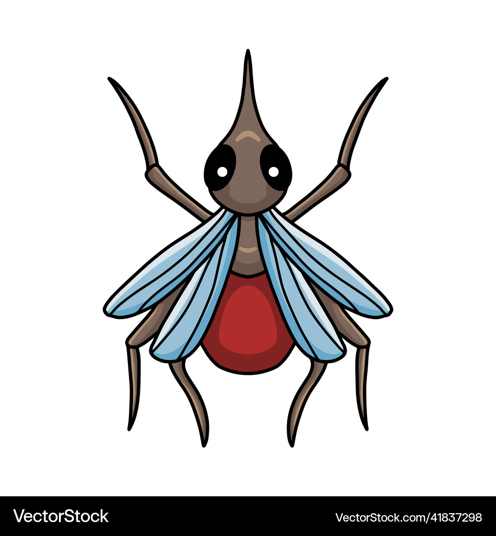 Cute little mosquito cartoon posing Royalty Free Vector