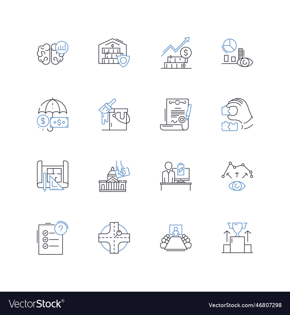Job practices line icons collection innovation Vector Image Job practices line icons collection innovation Vector Image