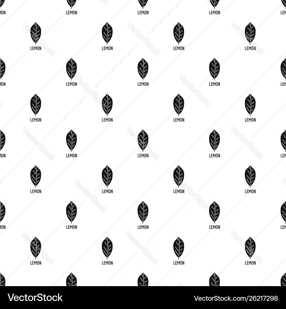 Lemon leaf pattern seamless Royalty Free Vector Image