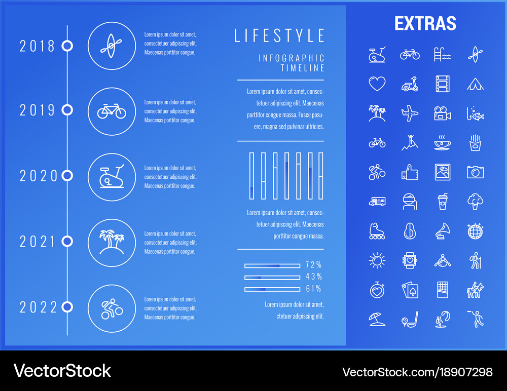 Lifestyle infographic template elements and icons Vector Image