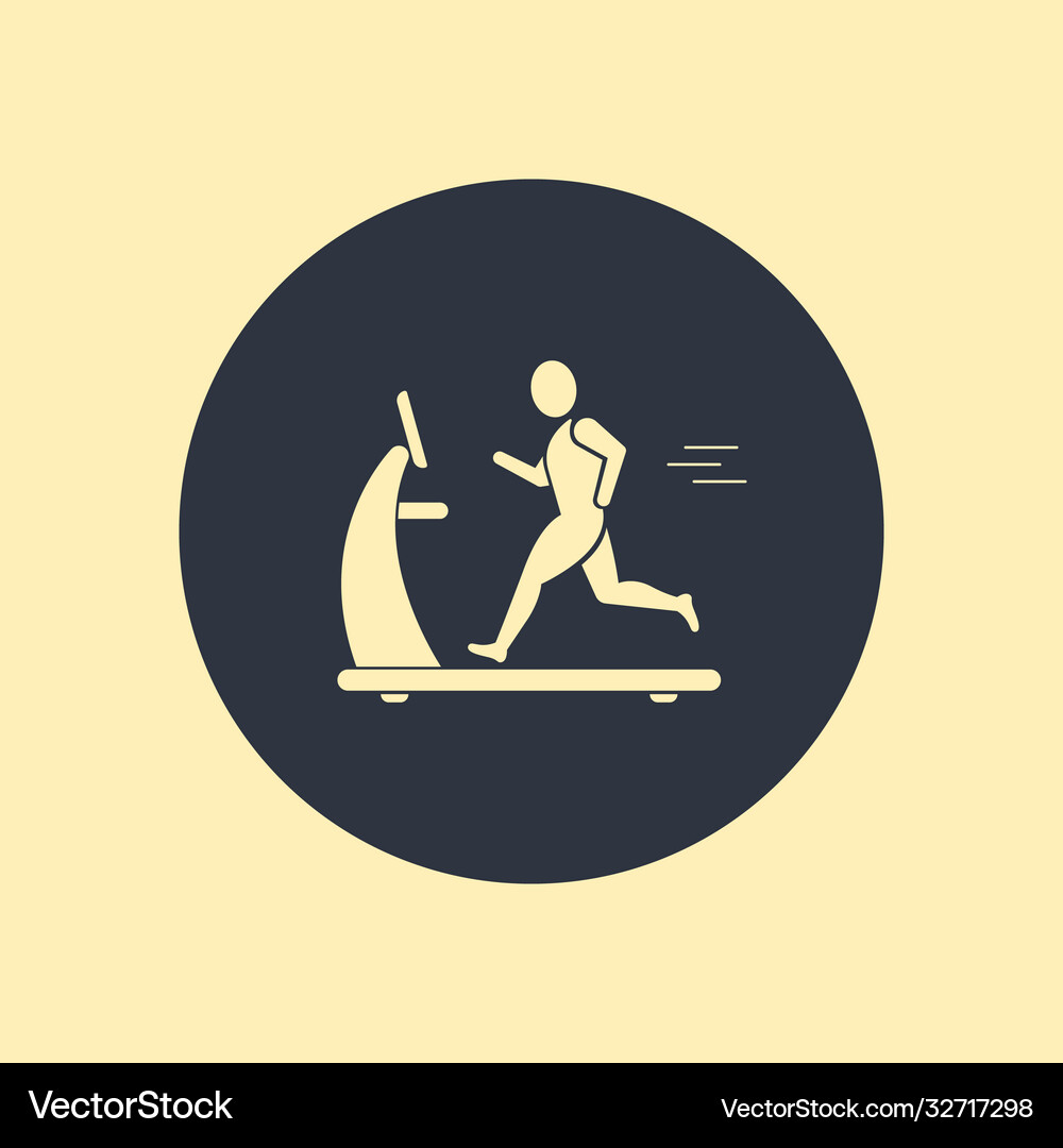 Man on treadmill icon symbol in flat style Vector Image