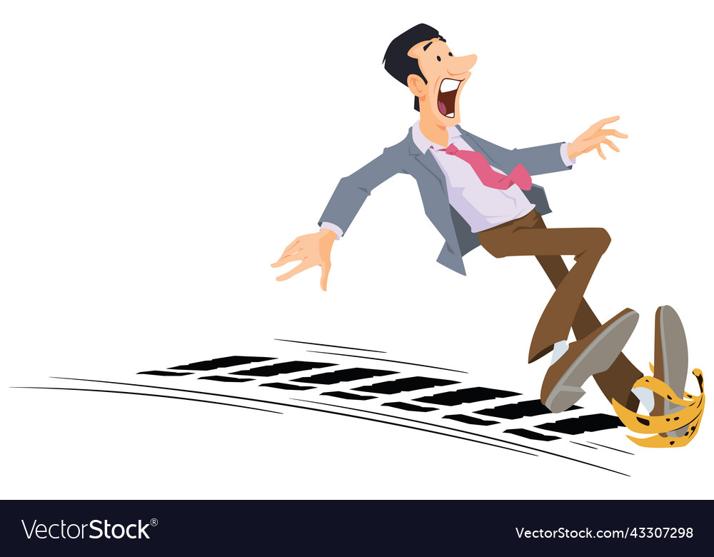 Man Slipped On Banana Peel For Internet Royalty Free Vector