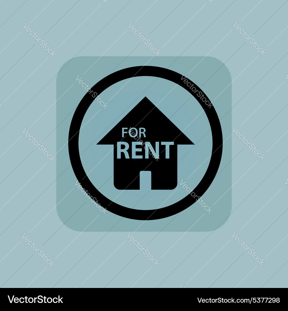 Pale blue for rent sign Royalty Free Vector Image