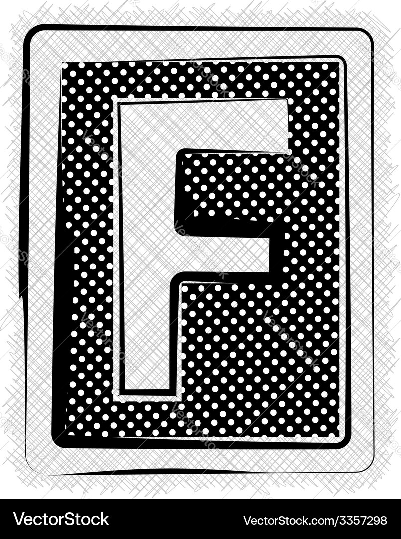 Polka dot font letter f Royalty Free Vector Image