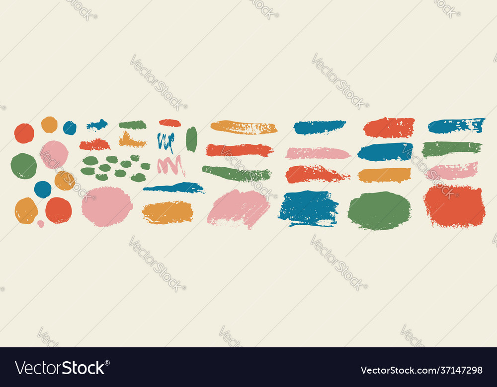 Set grunge paint ink brush strokes brush Vector Image