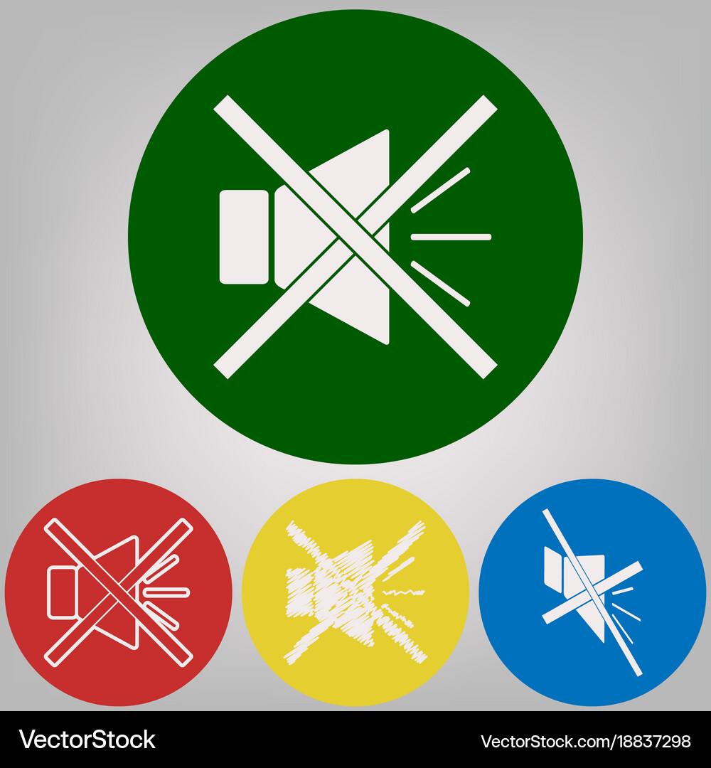 Sound sign with mute mark 4 Royalty Free Vector Image