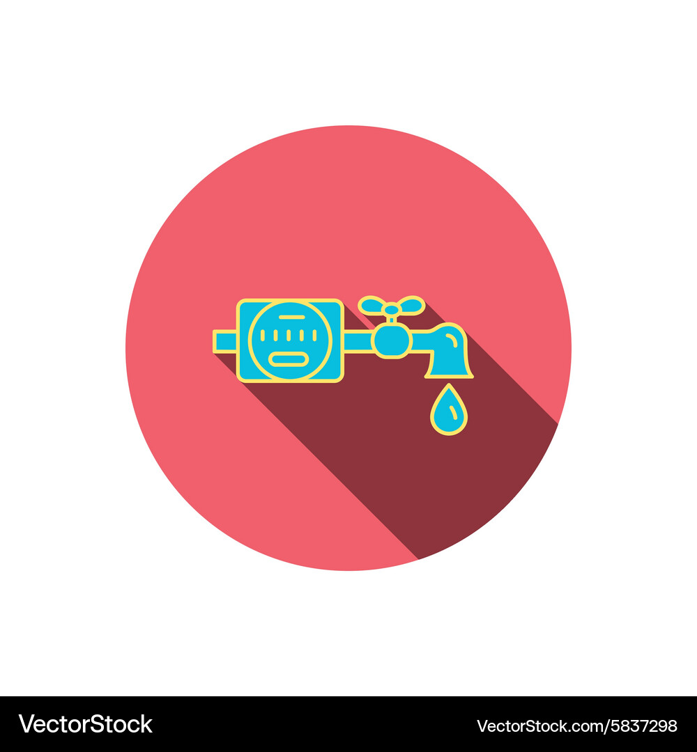 Water counter icon pipe with drop sign Royalty Free Vector