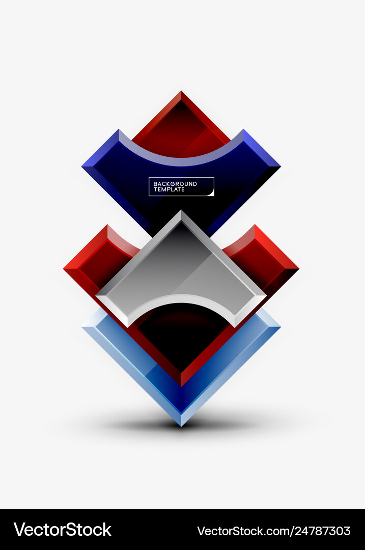 3d futuristic shapes abstract background Vector Image