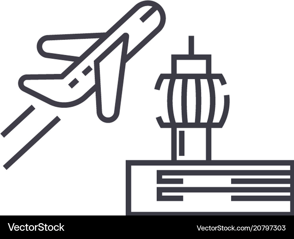 Airport line icon sign Royalty Free Vector Image