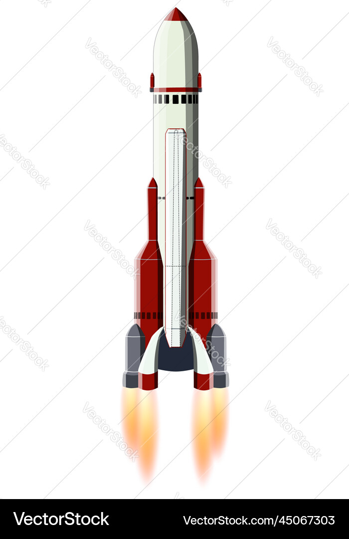 Cartoon space rocket with elongated body Vector Image