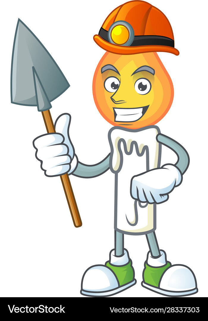 Cool miner white candle cartoon character design Vector Image