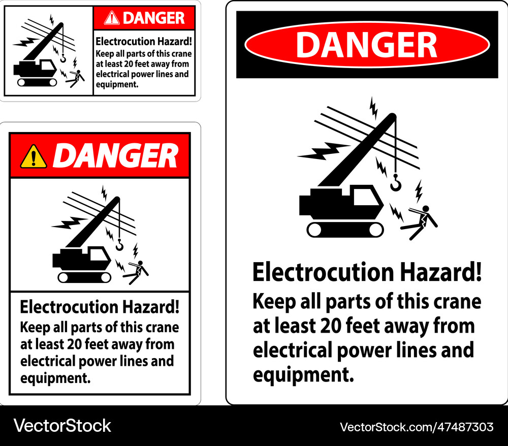 Danger sign electrocution hazard keep all parts Vector Image