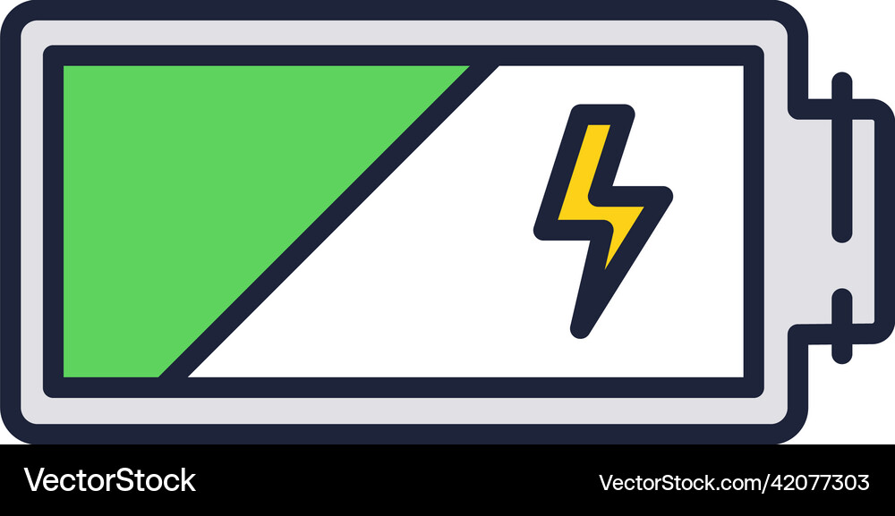 Green power battery charge recharge icon Vector Image