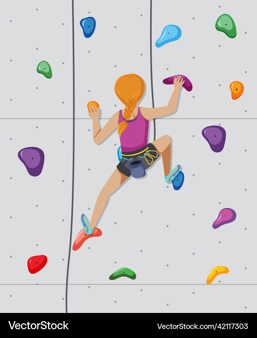 Indoor rock climbing gym Royalty Free Vector Image