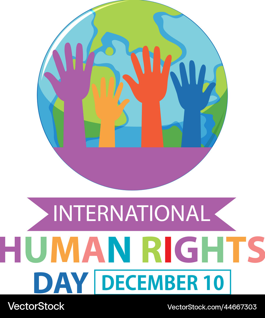 International human rights day text for banner Vector Image