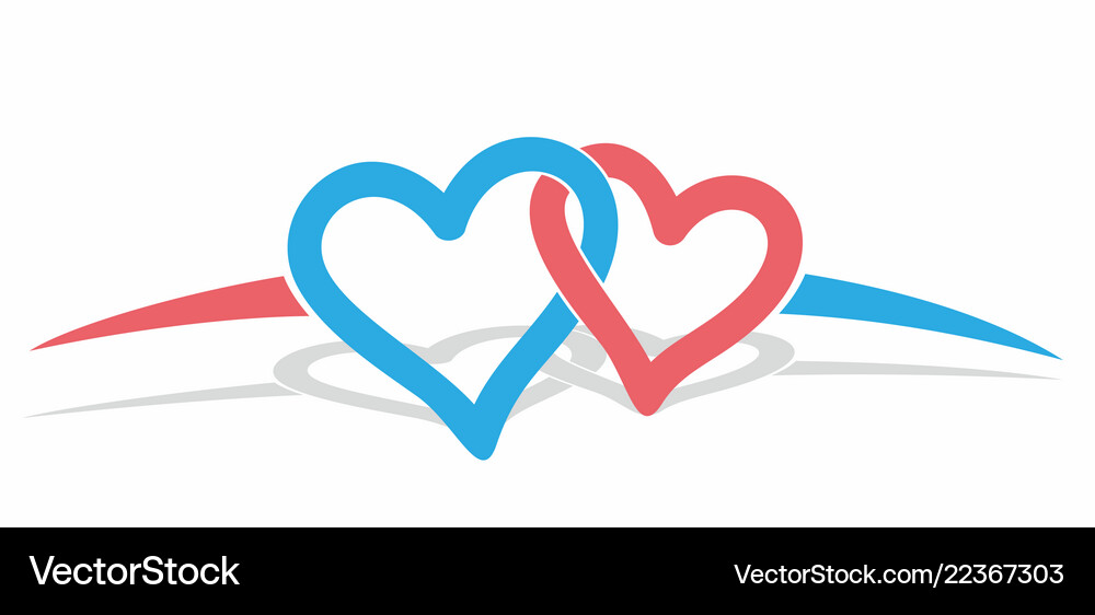 Logo of pair hearts Royalty Free Vector Image - VectorStock