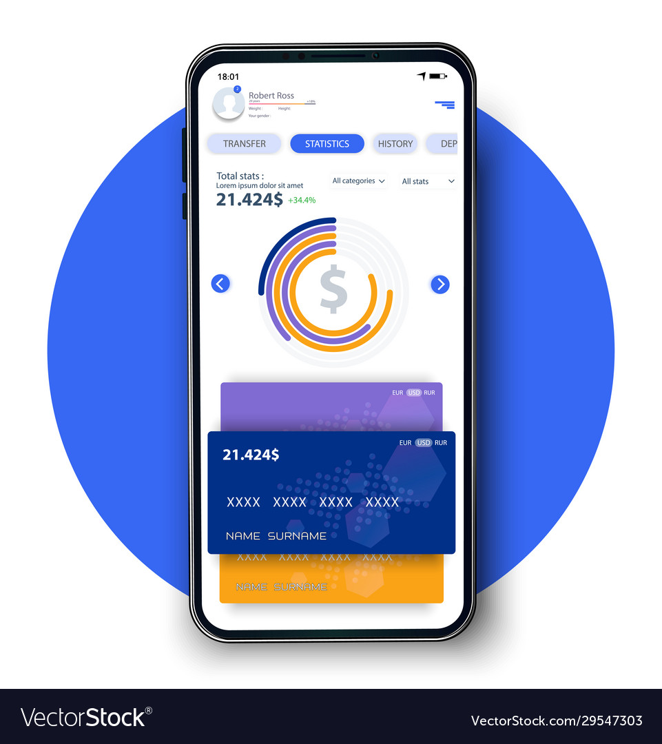 Online banking mobile apps ui ux gui set Vector Image