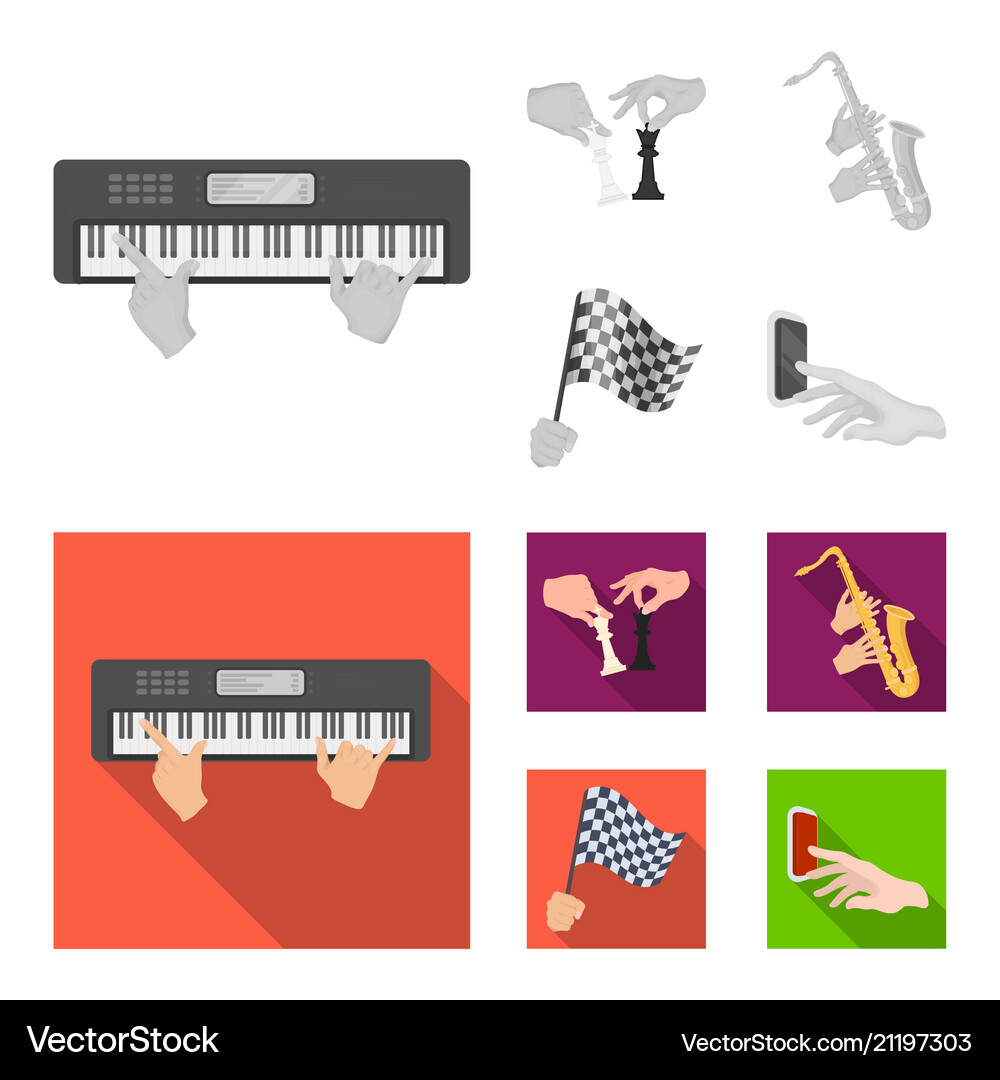 Playing on an electric musical instrument Vector Image