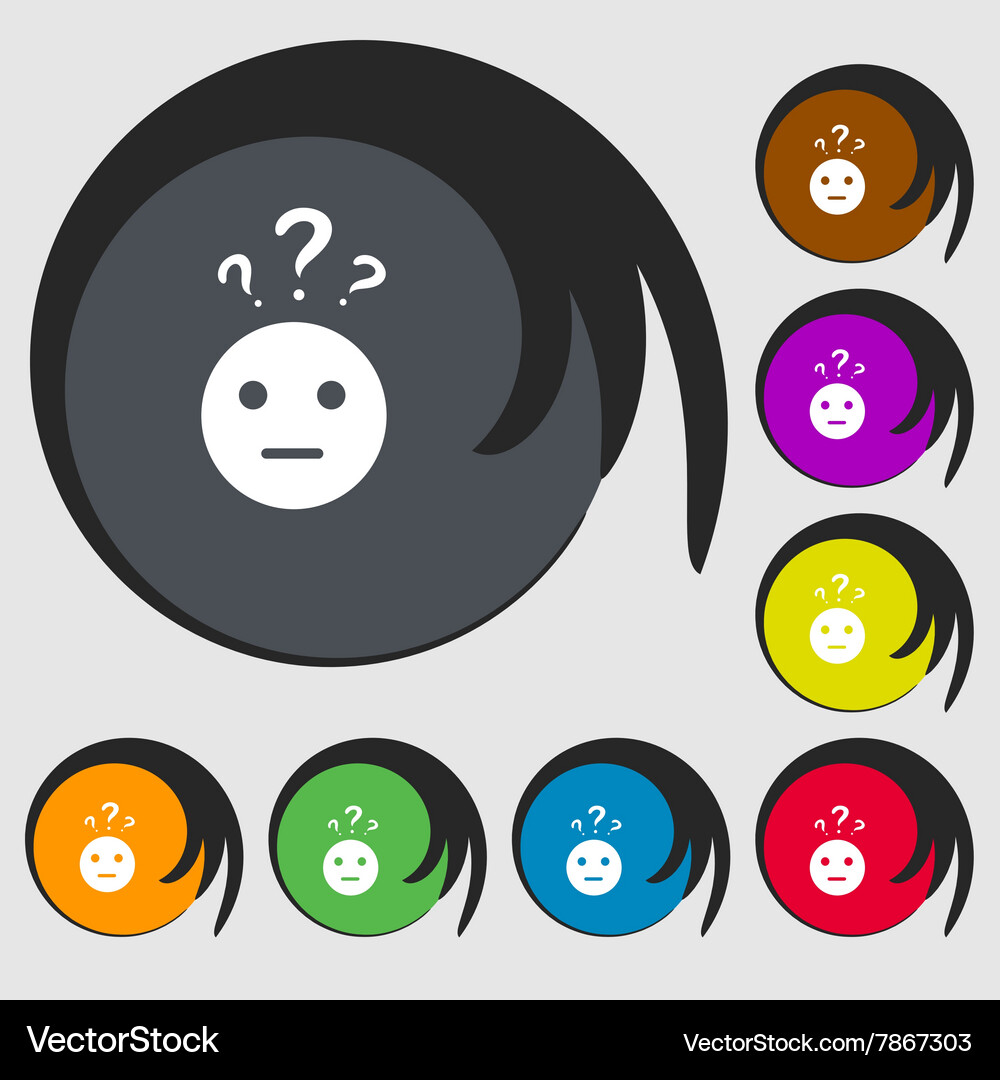 Question mark and man incomprehension icon symbols