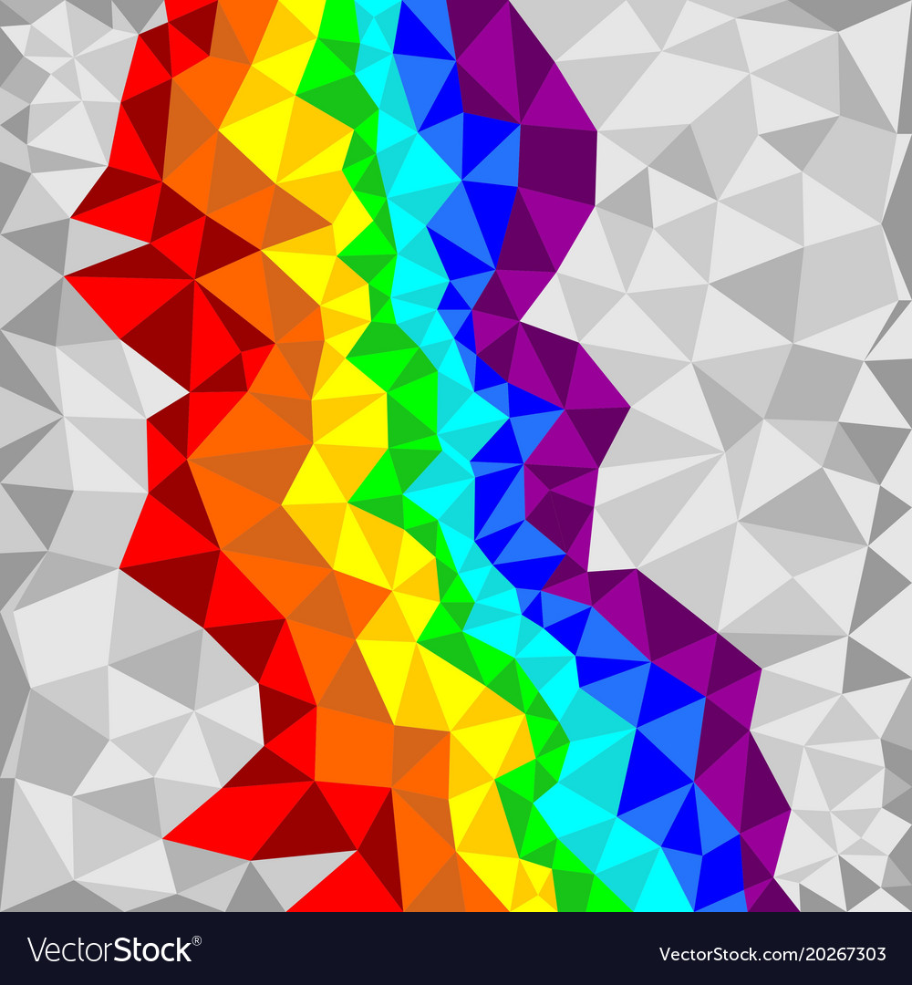 Rainbow polygonal background Royalty Free Vector Image