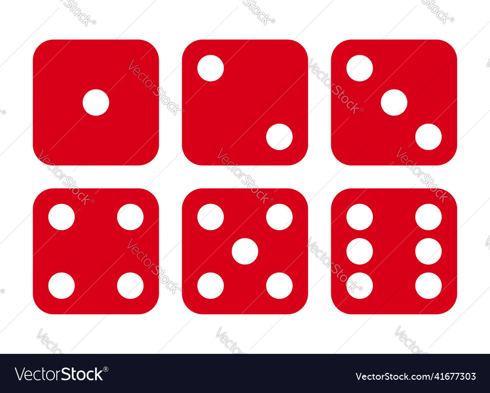 Red dice Royalty Free Vector Image - VectorStock