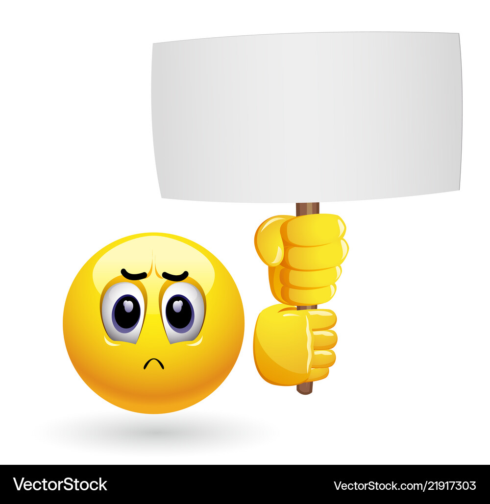 Smiley holding advertise emoticon Royalty Free Vector Image