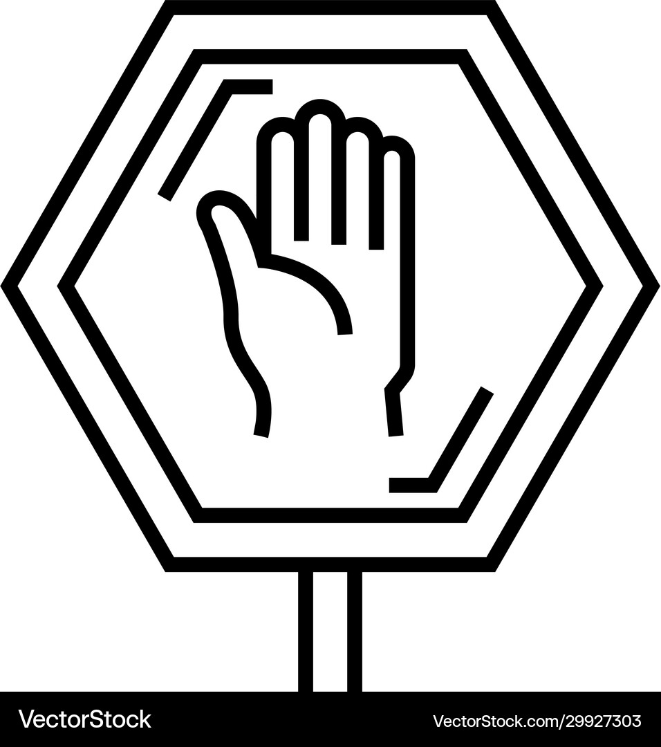 Stop line icon concept sign outline Royalty Free Vector