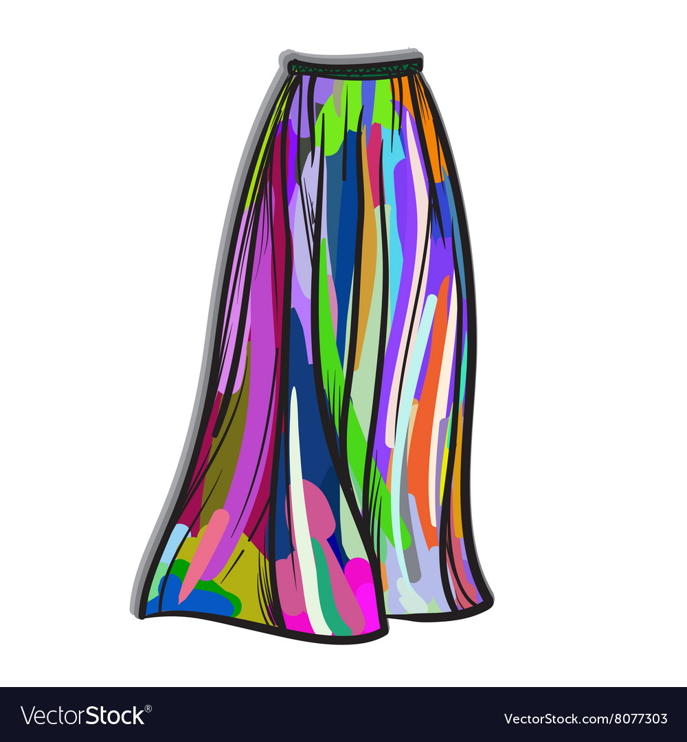 Stylish skirt model hand drawn Royalty Free Vector Image