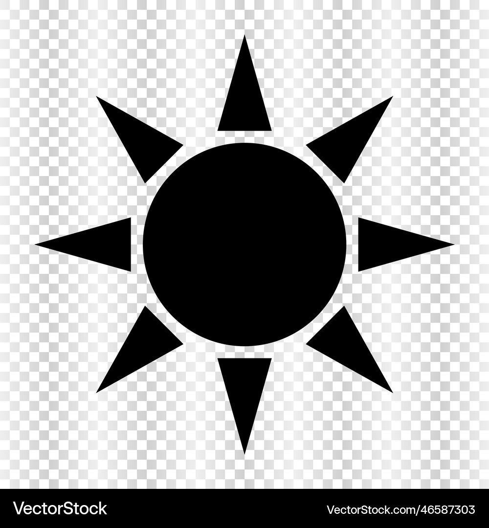 Sun silhouette icon or sunny day icon Royalty Free Vector