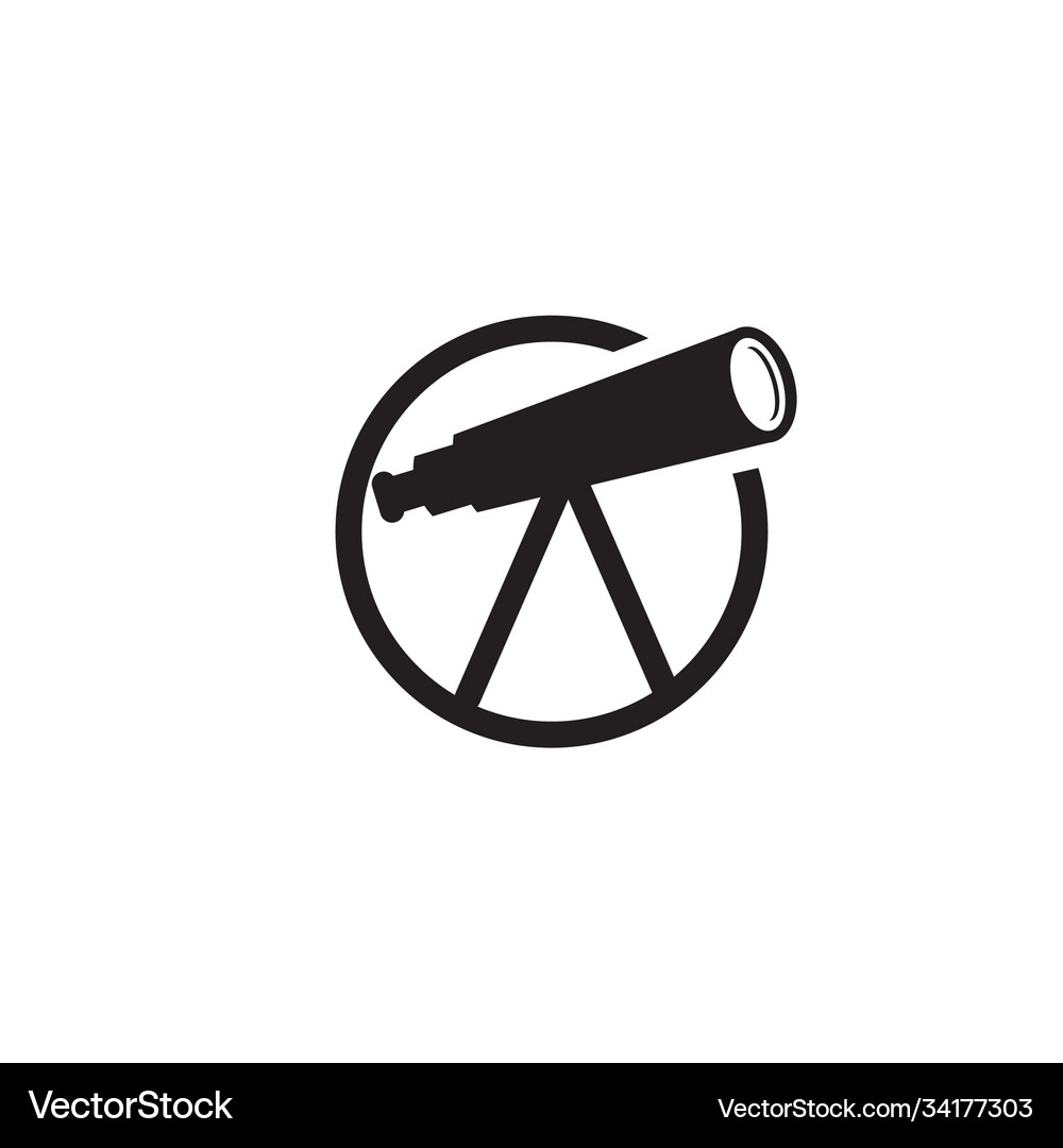 Telescope sign symbol logo design template Vector Image