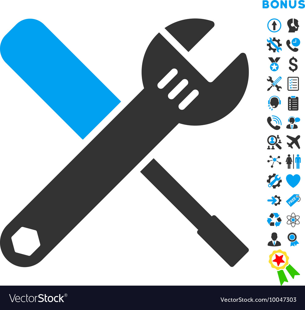 Tools flat icon with bonus Royalty Free Vector Image