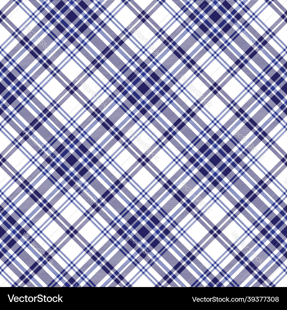 Blue diagonal plaid tartan textured seamless Vector Image