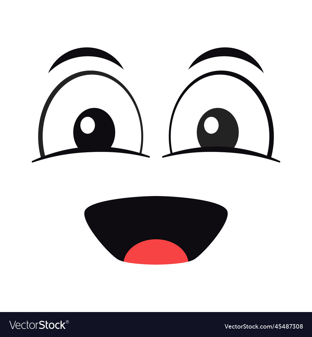 Cartoon smily face with open eyes Royalty Free Vector Image Cartoon smily face with open eyes Royalty Free Vector Image