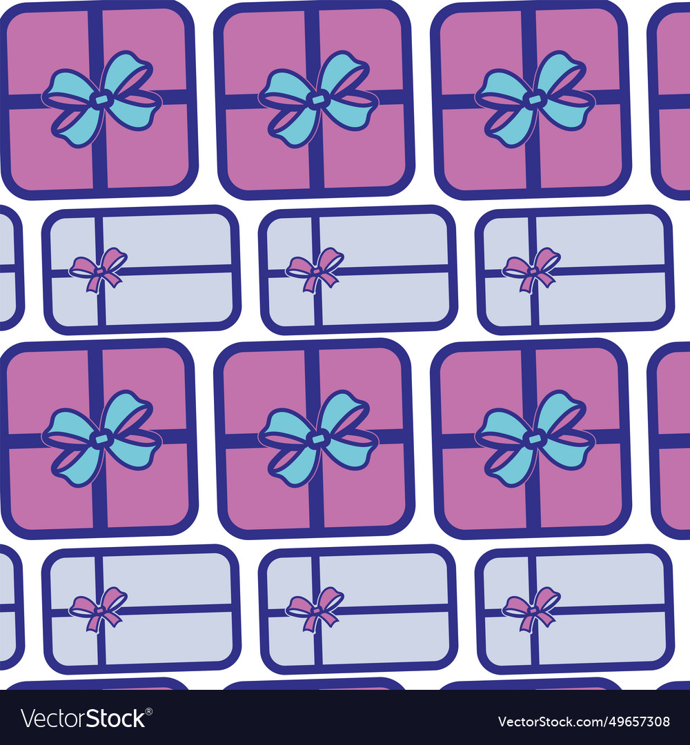 Christmas present pattern gift box background Vector Image