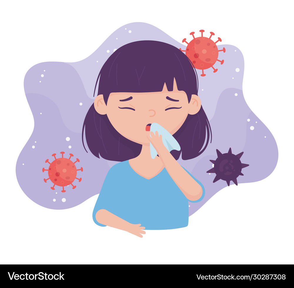 Covid virus 19 prevention when sneezing cover Vector Image