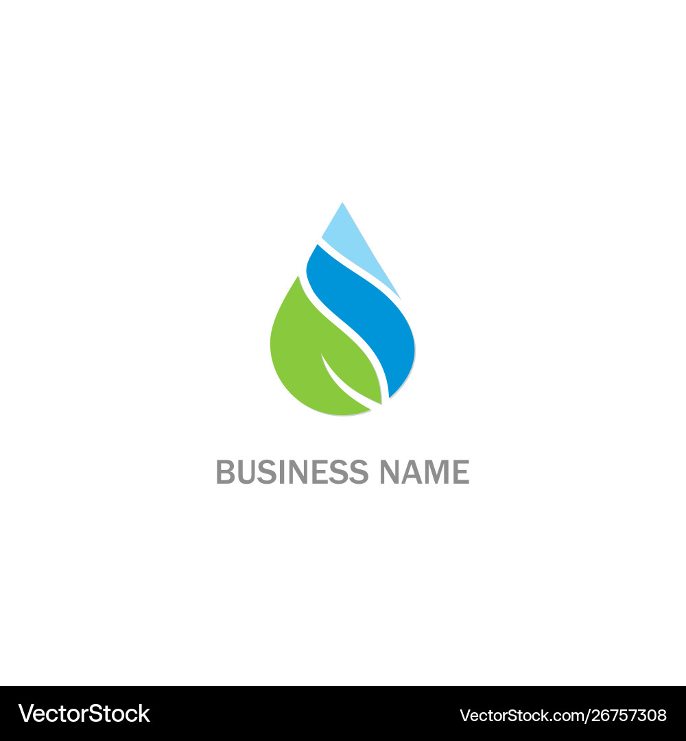 Droplet green leaf water bio logo Royalty Free Vector Image