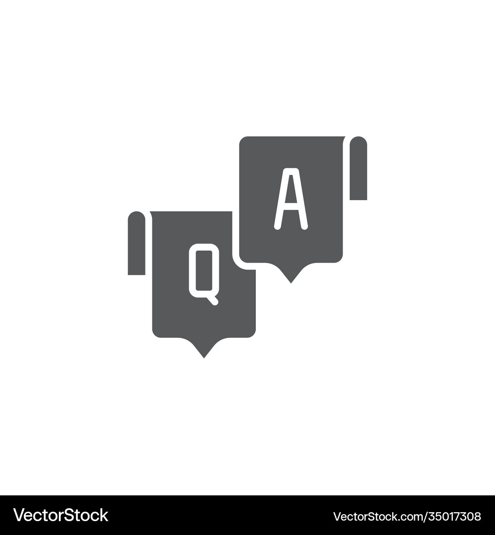 Faq icon color line outline sign linear style Vector Image