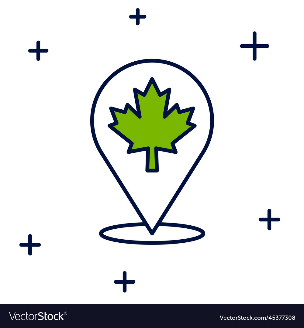 Filled outline canadian maple leaf icon isolated Vector Image