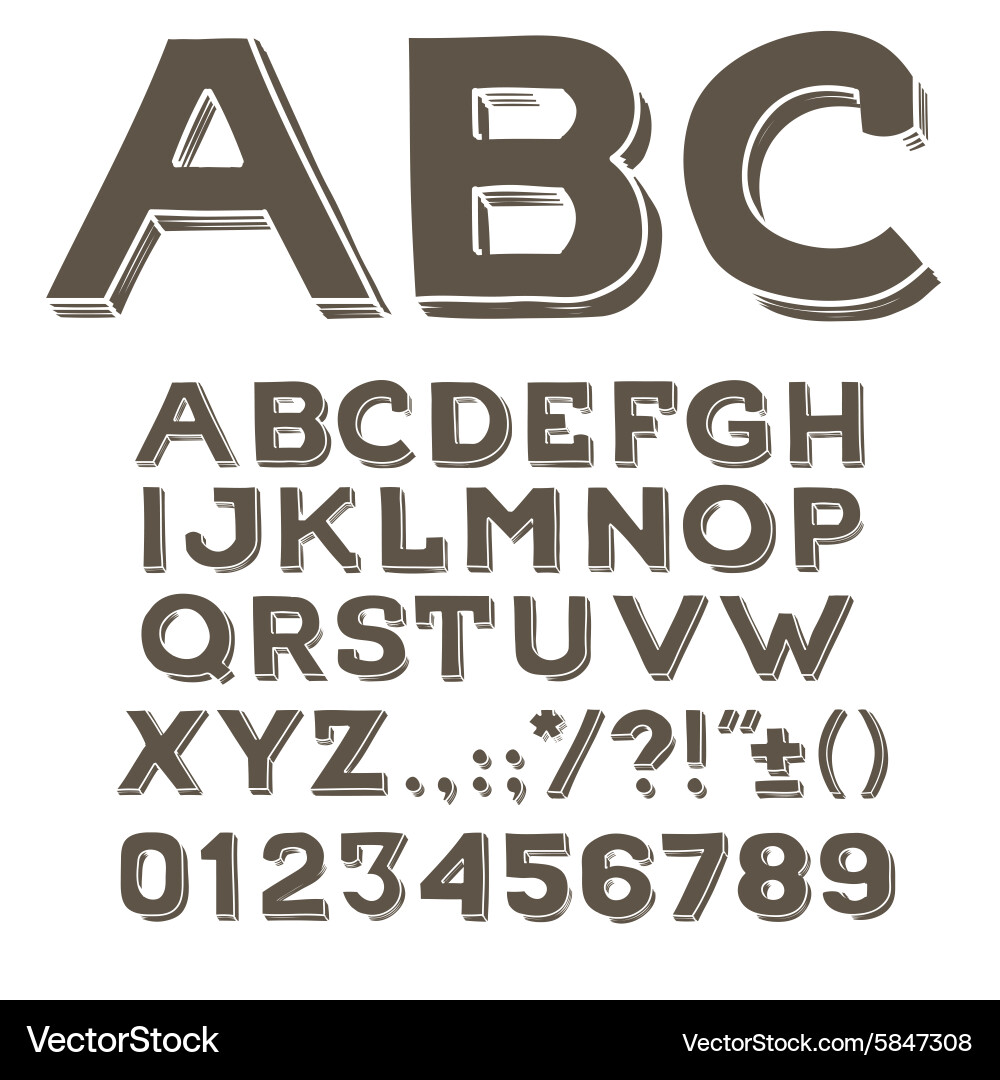 Hand drawin alphabet handwritting abc font Vector Image