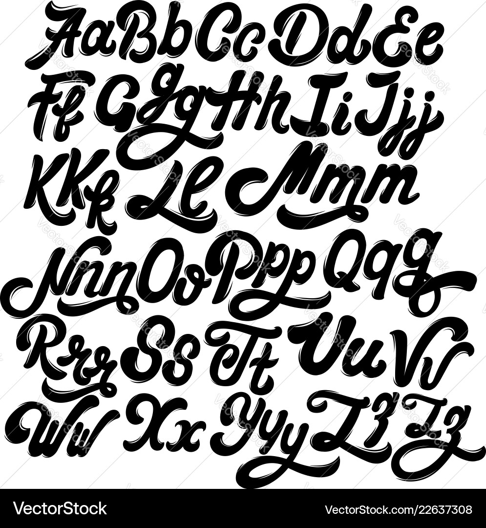 Handwritten calligraphic font with vintage Vector Image