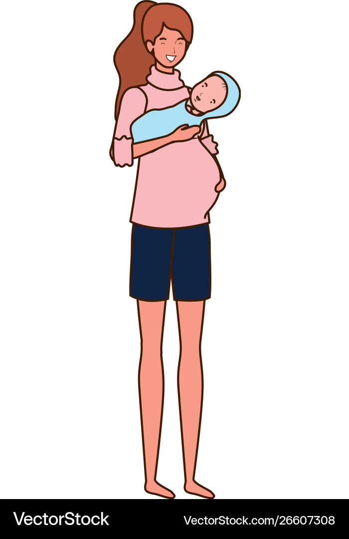Isolated mother with baby design Royalty Free Vector Image